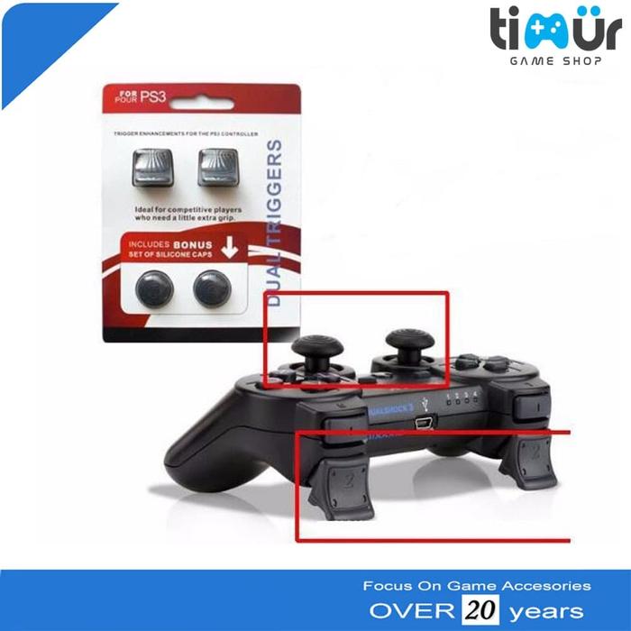 Promo Dual Trigger R2 L2 Bonus Silikon Analog Thumb Grip Stik Stick PS3 ...