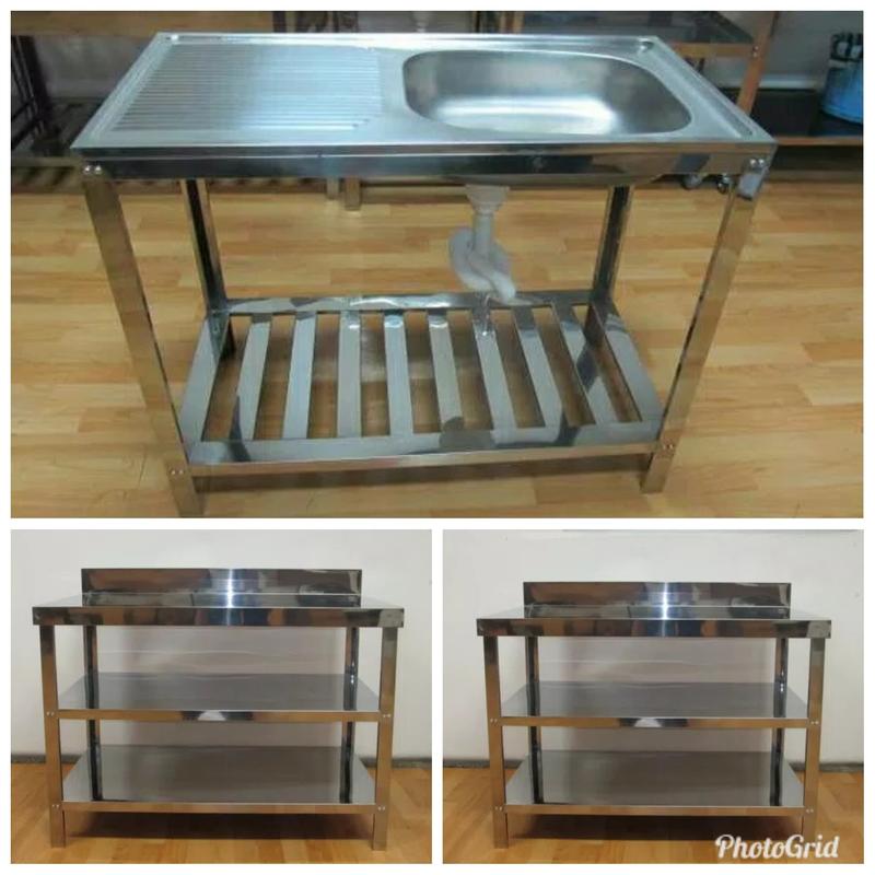 Paket 2 Meja Stainless 3 Rak dan Kitchen Sink MS3618 Tinggi 90cm - Shop ...