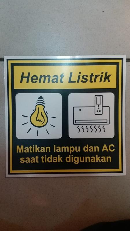 SIGN LABEL STICKER HEMAT LISTRIK / MATIKAN LAMPU DAN AC 15X15CM - Shop ...