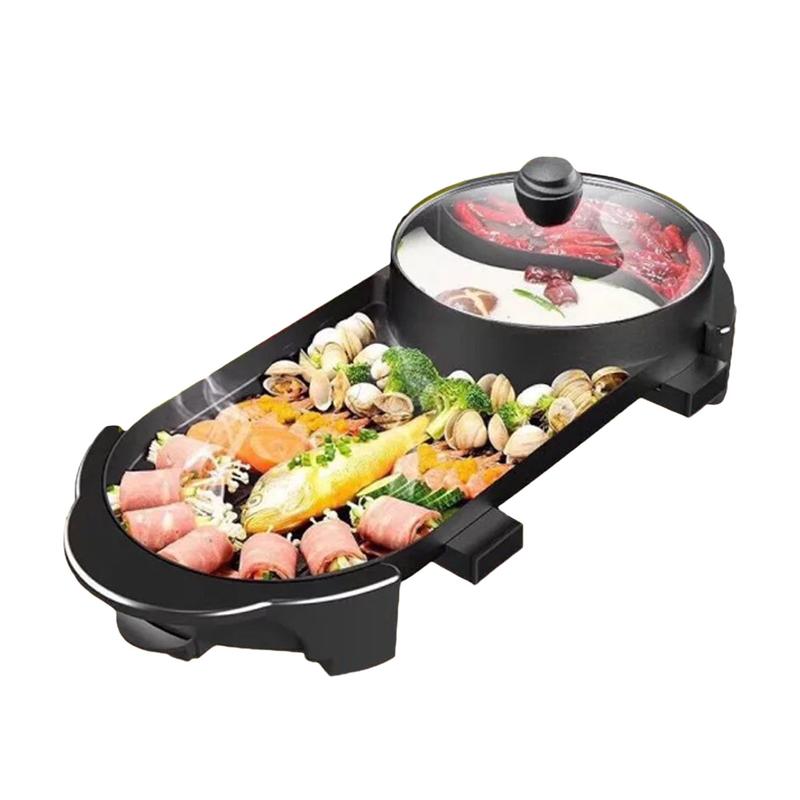 2 In 1 Electric Barbecue Grill Teppanyaki Cook Fry Pan BBQ Oven - Shop ...