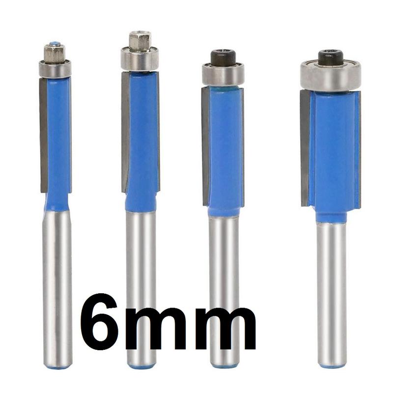 Mata Profil 6mm Flush Trim Straight Router Bit Top Bearing Shank1/4 ...
