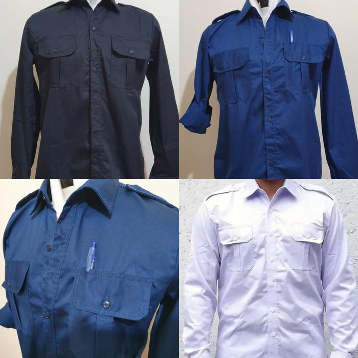 Jual Kemeja PDL PDH Formal Polos Lengan Panjang - Hijau Army, XL - Kota ...