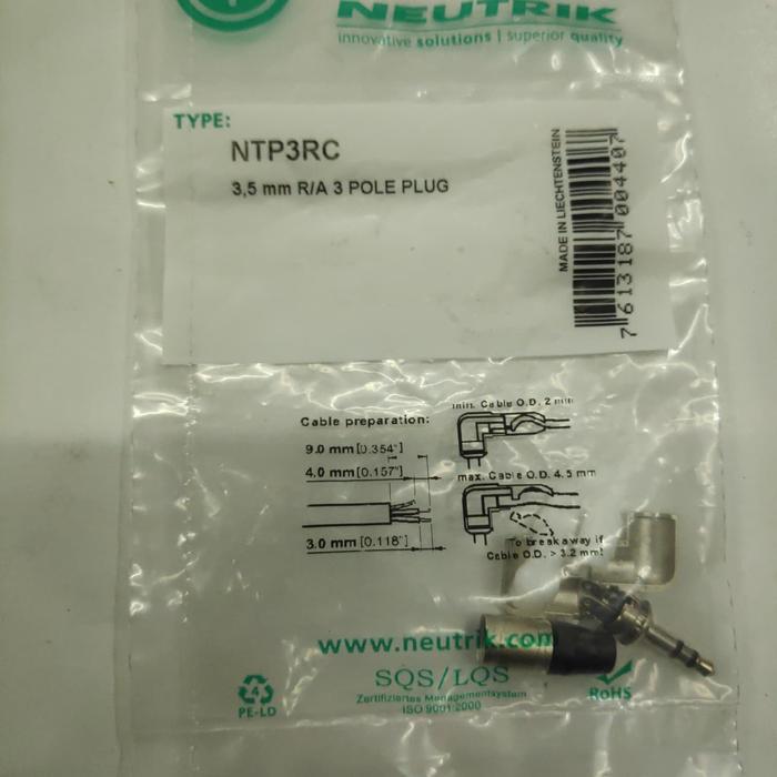 Jual Neutrik NTP3RC Jack 3,5mm mini stereo original made in ...