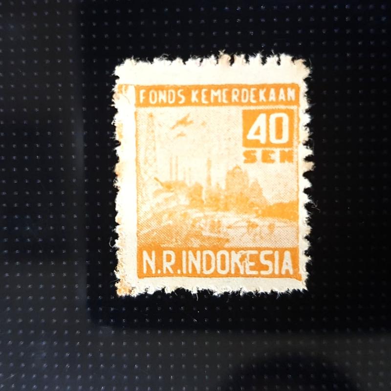 Prangko INDONESIA REVOLUSI SUMATRA 1946. FONDS KEMERDEKAAN. S17 40 SEN ...
