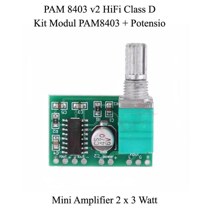 Jual Kit Modul PAM 8403 v2 Mini 5V Digital Amplifier Class D Potensio ...