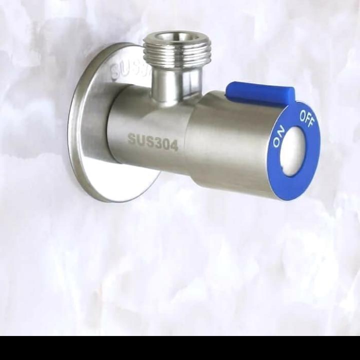 stop kran single stainless biru - Shop | Tokopedia