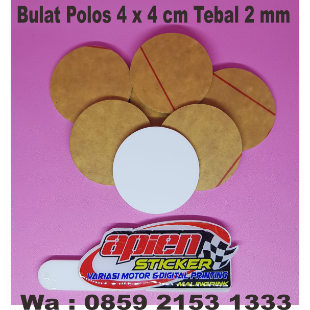 Jual Pin Bros Bulat Bahan Akrilik Polos Putih Tebal 2 mm uk. 4 x 4 cm ...