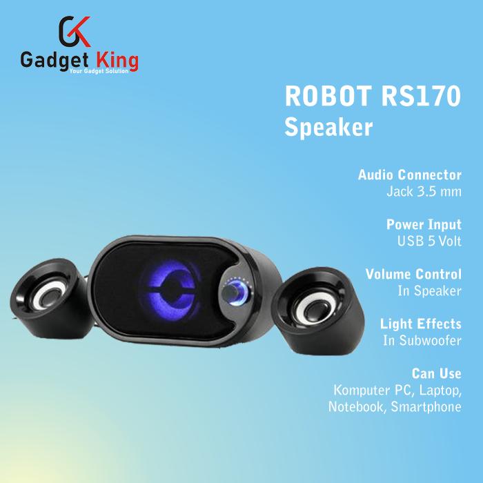 Robot RS170 Speaker Stereo Music Audio Komputer PC Laptop Notebook HP ...