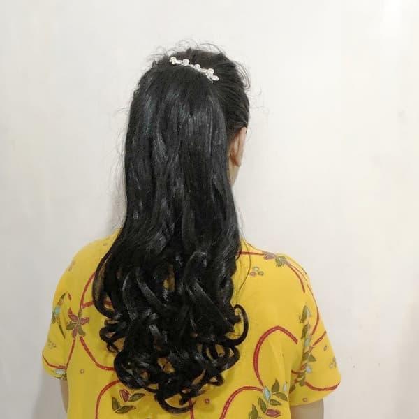 Hairclip Ponytail Ikat Curly & Lurus - Shop | Tokopedia