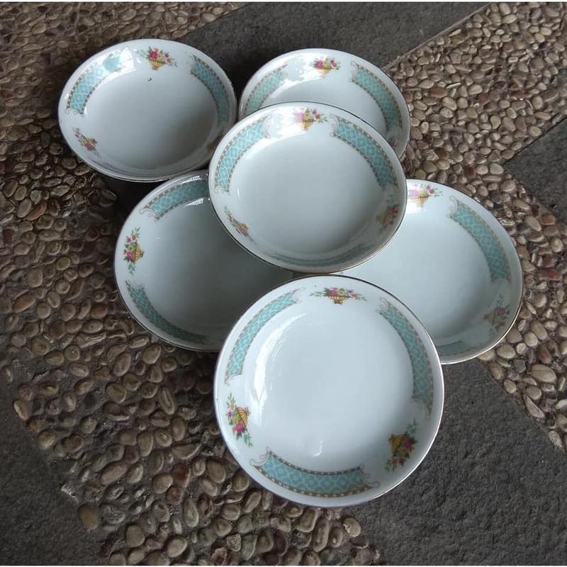 piring sambel keramik china bunga keranjang - Shop | Tokopedia