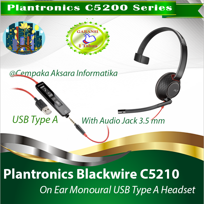Jual Plantronics Blackwire C5210 On-Ear Monoural Headset - Jakarta ...