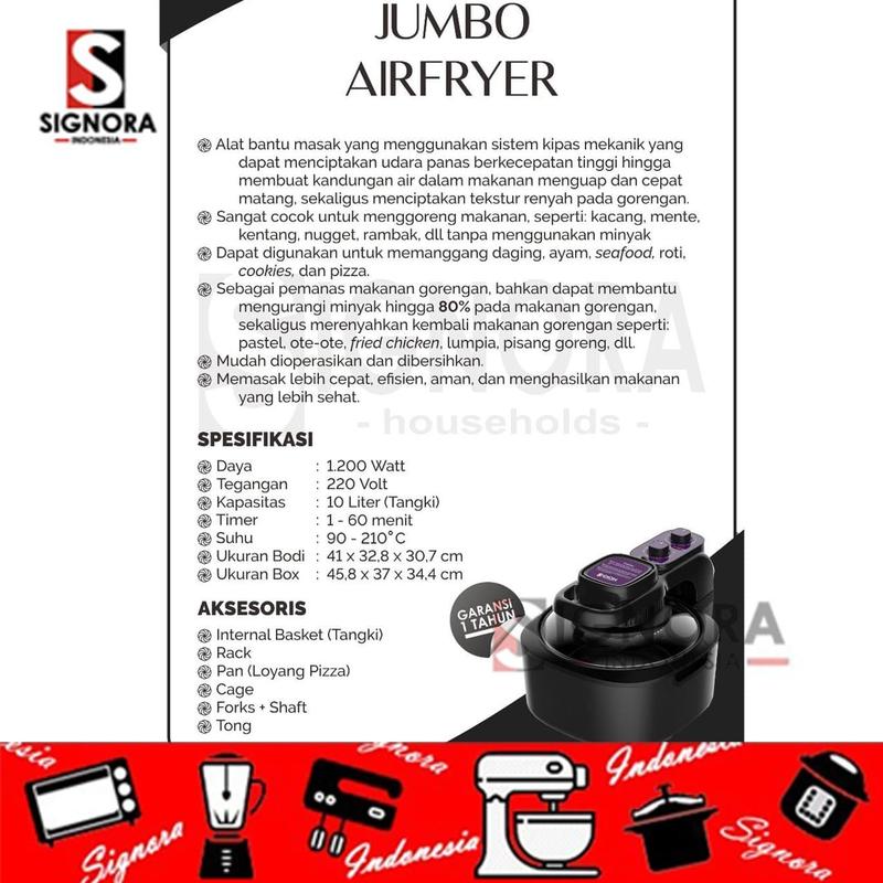 JUMBO AIRFRYER (terbaru) kapsitas besar with free gift - Shop | Tokopedia