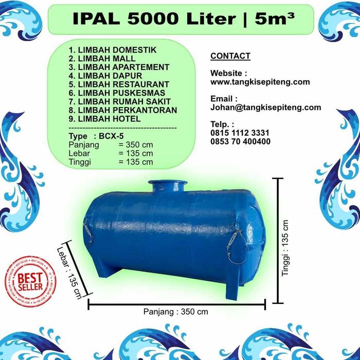 Jual TANGKI Pengolahan Air Limbah IPAL|5000 liter|5M3|STP BIOTECH ...