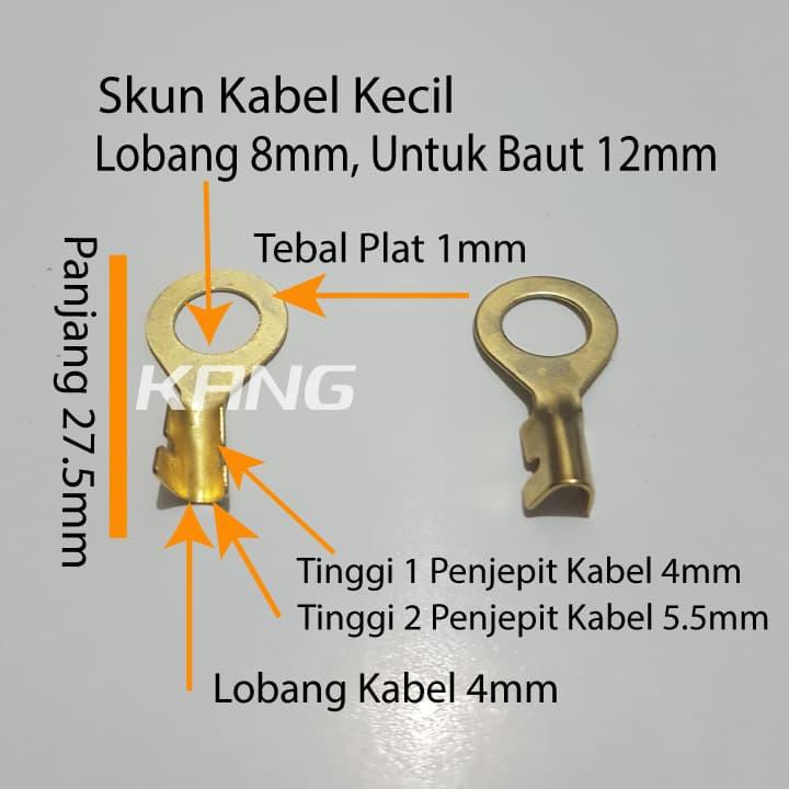 skun sekun terminal ring bulat kuningan lobang 8mm baut 12 kabel - Shop ...
