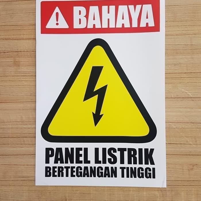 SIGN STICKER BAHAYA PANEL BERTEGANGAN TINGGI 20X15CM - Shop | Tokopedia