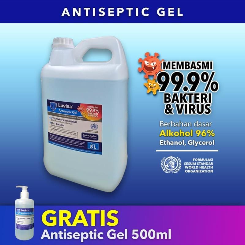 Hand Sanitizer Gel isi 5 Liter / Hand Antiseptic Gel Free 500ml - Shop ...