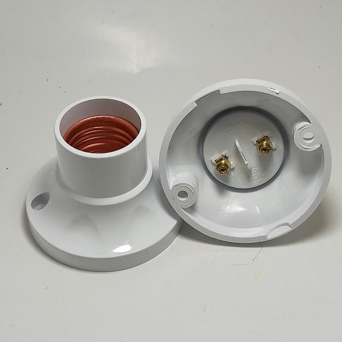 Jual Fitting Tempel Lampu Matsui Fiting E27 Bulat Matsui Putih - Putih ...
