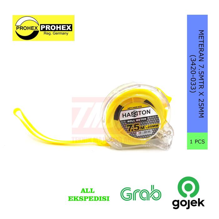 Jual PROHEX HASSTON Meteran 7.5Mtr x 25MM / 7.5M x 25MM PN. 3420-033 ...