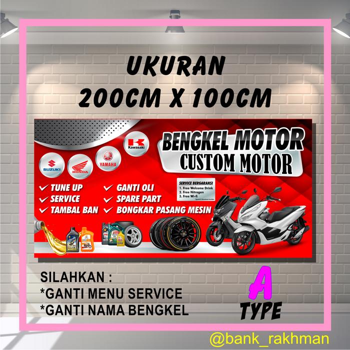 Jual SPANDUK BANNER BENGKEL MOTOR UKURAN 200cm x 100cm - Jakarta Barat ...