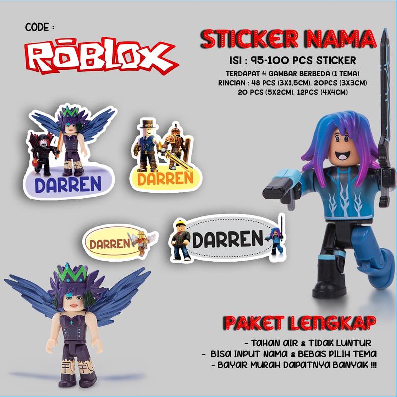PO3Hari Sticker / Stiker Label Nama Karakter Tema ROBLOX - Shop | Tokopedia