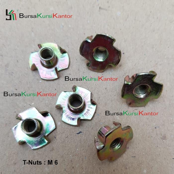 T-Nut M 6 Tee Nut Mur Cakar Cocok Untuk Kursi Kantor Isi 6 pc - Shop | Tokopedia