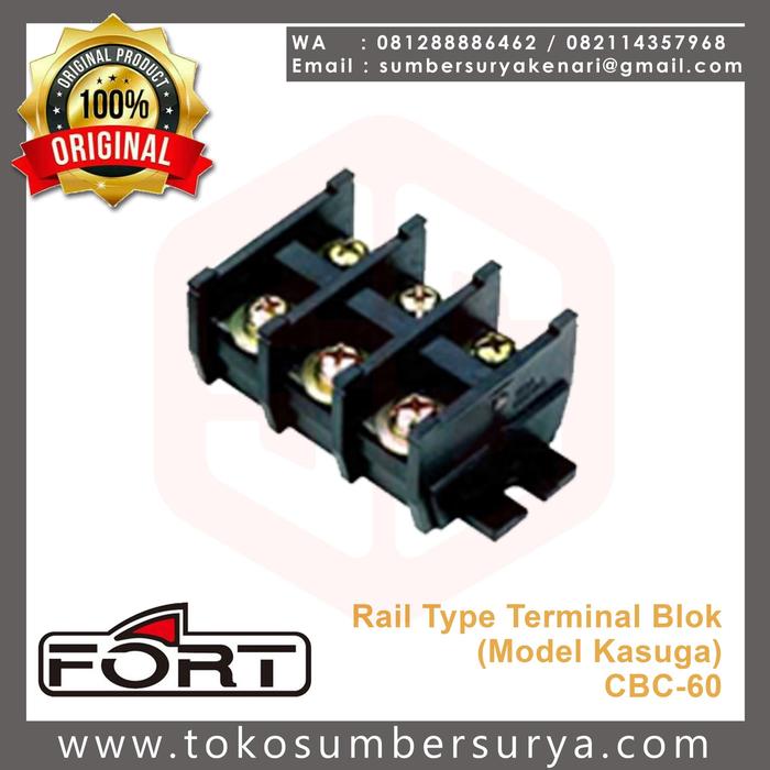 Jual Terminal Block CBC-60 / CBC60 60A Model Kasuga Hitam Rail 2Fungsi ...