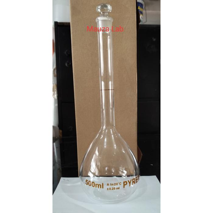 Jual LABU UKUR 500ML PYREX GRADE A VOLUMETRIC FLASK 500 ML PYREX - Kota ...