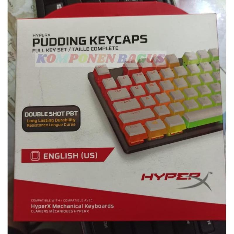 Hyperx Pudding keycaps Full key set Double shot PBT White - Shop ...