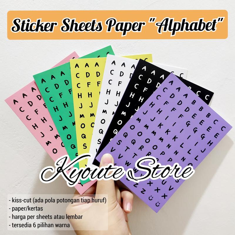 Sticker Alphabet Paper Huruf Nama Scrapbook DIY Planner Amplop Bujo ...