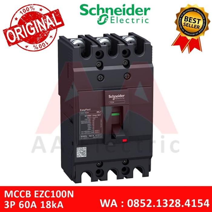 Jual MCCB EZC100N 3P 60A 18kA EasyPact Schneider - Jakarta Pusat - AA ...