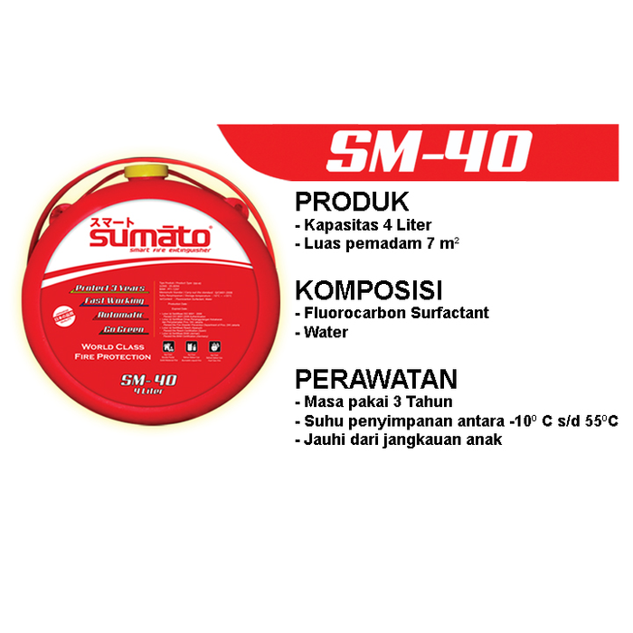 Jual SUMATO SM-40 ORIGINAL ALAT PEMADAM OTOMATIS APAR RACUN API ...