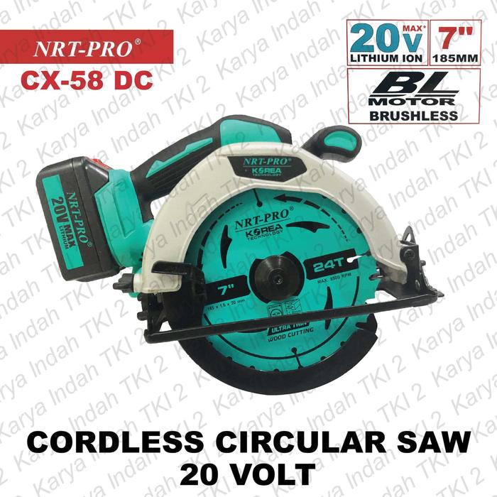 Jual Cordless Circular Saw NRT-PRO CX58DC Mesin Gergaji Brushless 20V ...