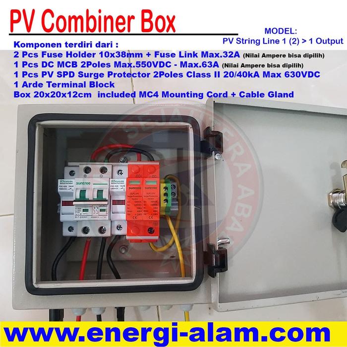 Jual PV Combiner Box 1(2) in 1 Out - Kotak instalasi kabel Sistem PLTS ...