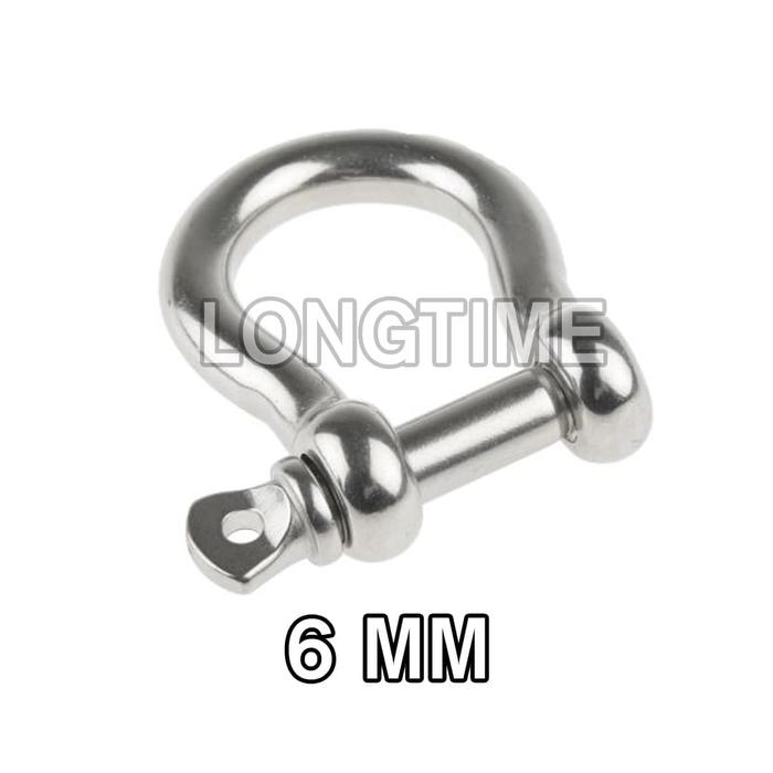 Jual Bow Shackle Ring omega Shackle Bow Segel Screw Pin SUS304 Size 6MM ...