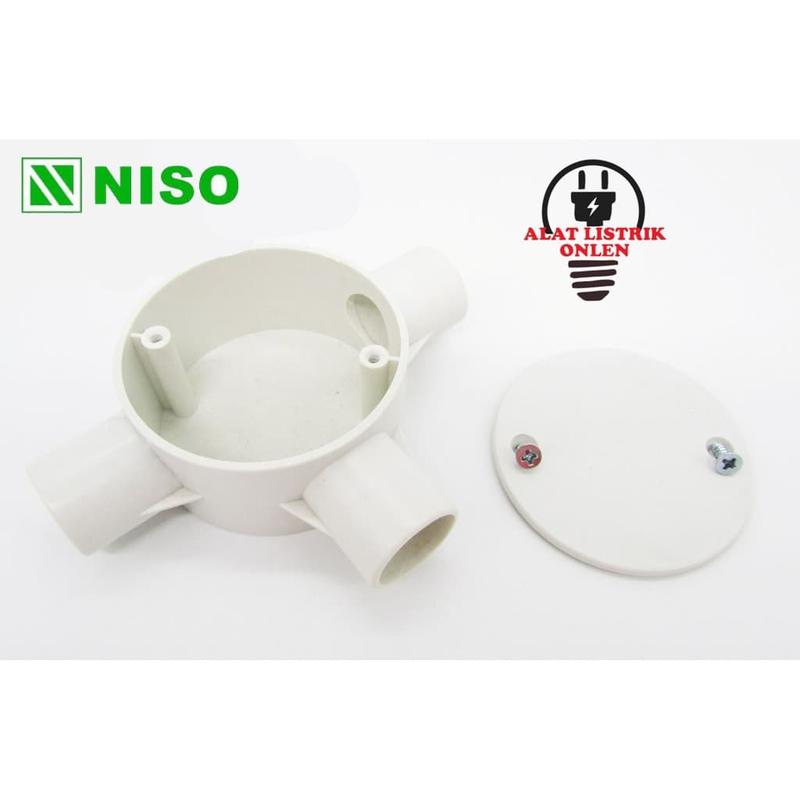 NISO T DUS / T DOS / T-DUS CABANG 3 20 MM PUTIH + SKRUP TEE LISTRIK ...