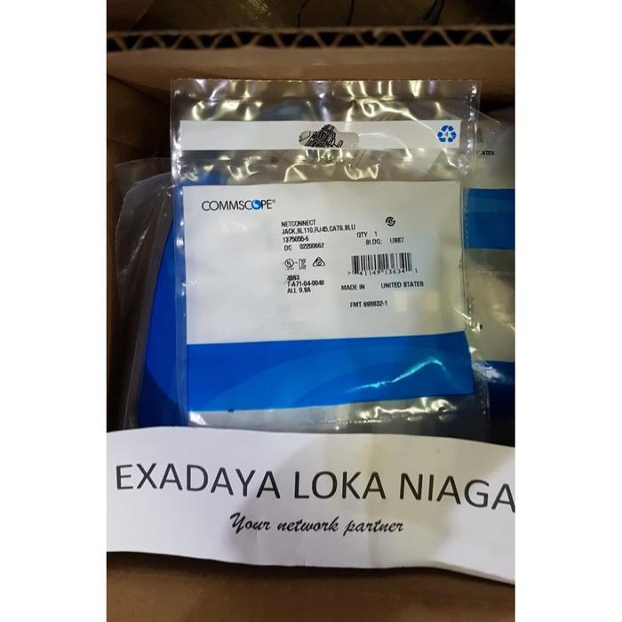Jual AMP Modular Jack Cat 6 / cat6 Biru Original / COMMSCOPE - Biru ...