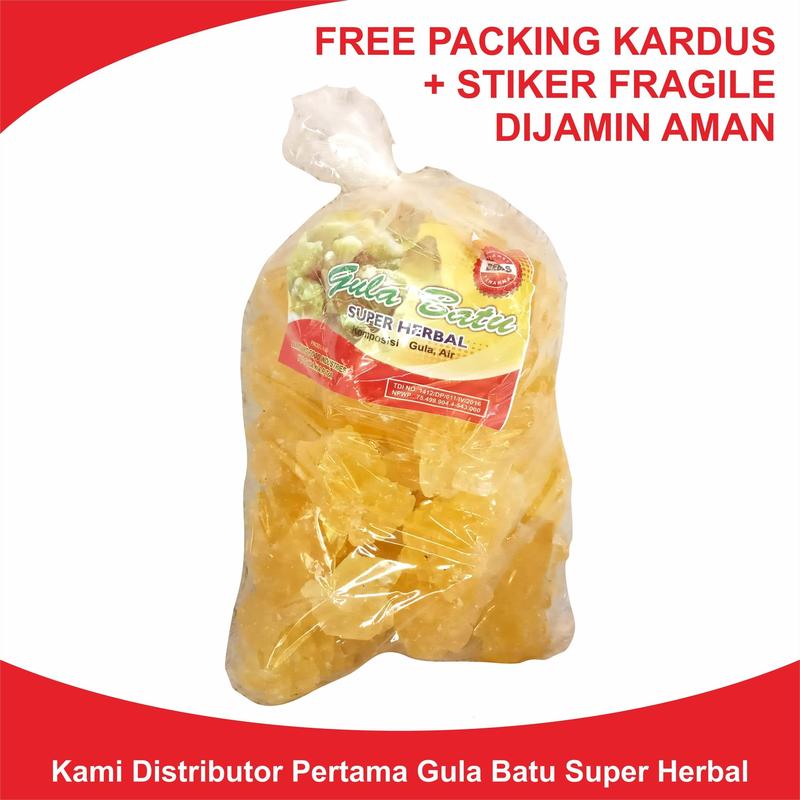 Gula Batu Asli Kristal Kuning Super Herbal Rock Madu Sugar Kemasan ...