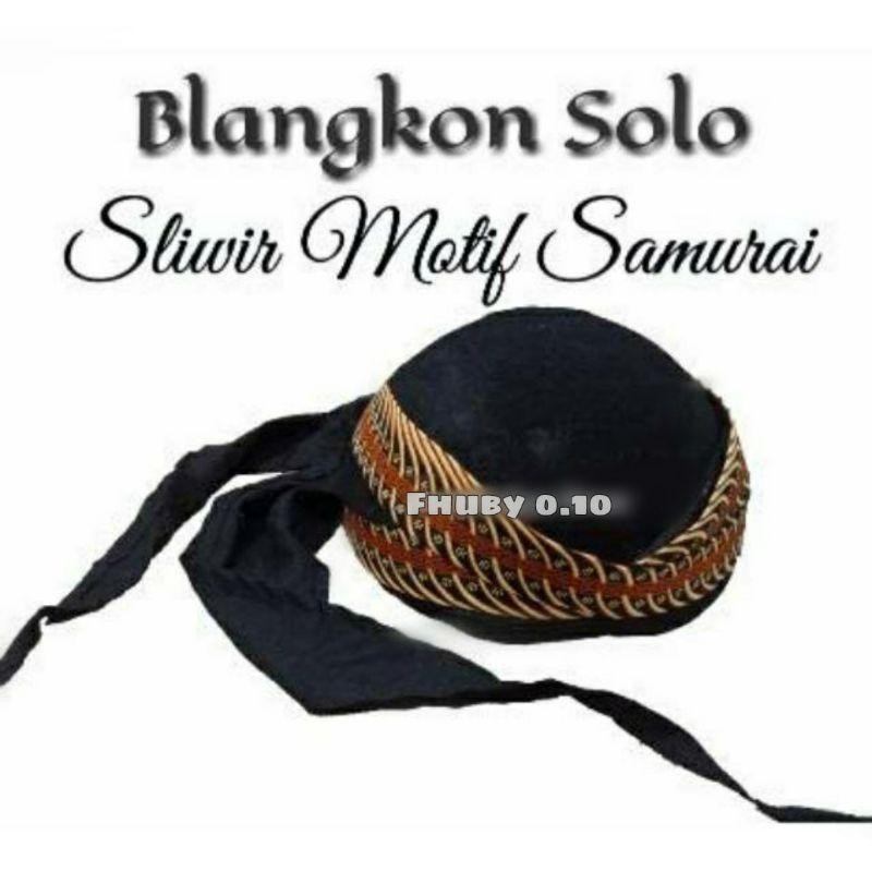 Blangkon Solo Model Kuncir / Sliwir Motif Samurai Coklat Ana - Shop ...
